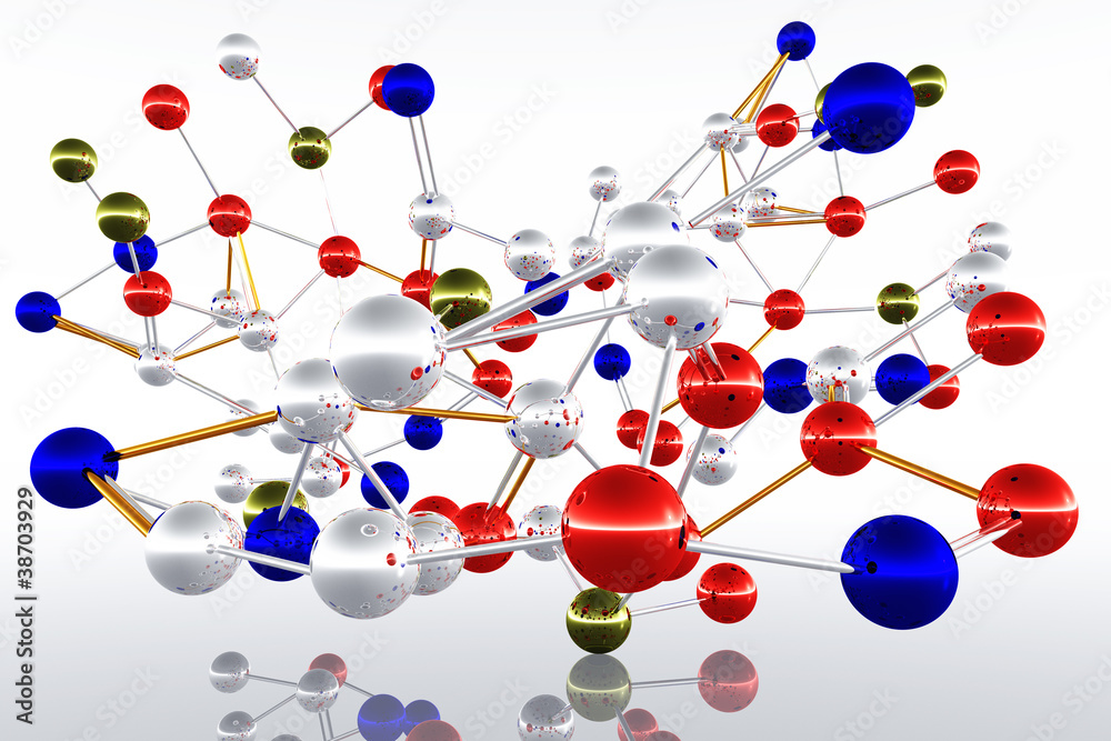 Complex Molecule Structure 3D render Stock Illustration | Adobe Stock