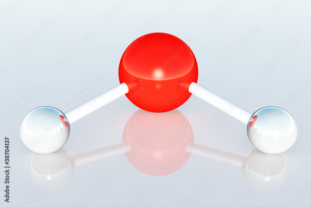 Water Molecule Simple Structure 3D render Stock Illustration | Adobe Stock