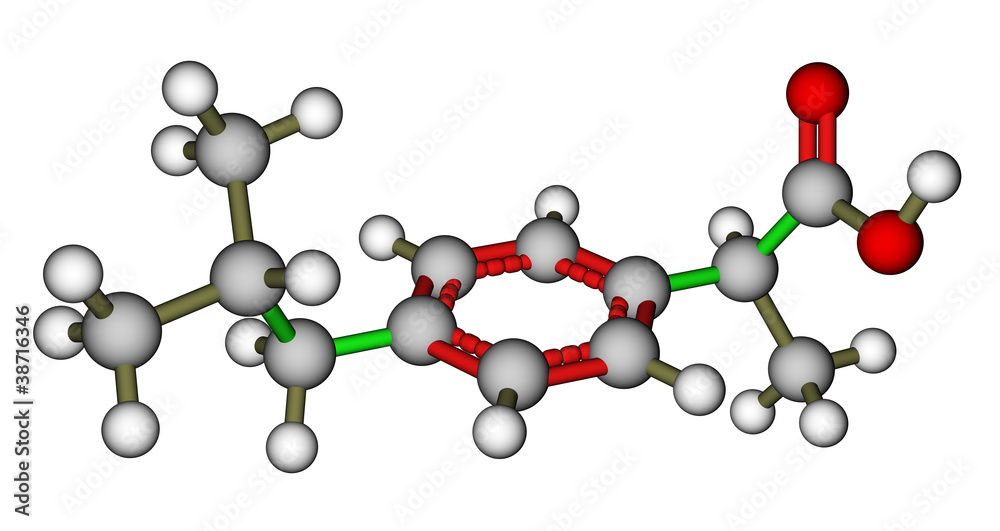 Ibuprofen molecular structure Stock Illustration | Adobe Stock
