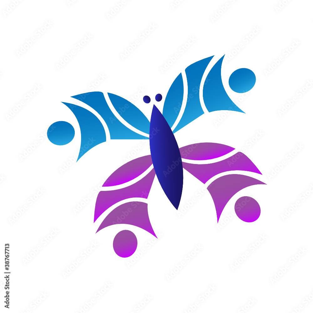 Team butterfly logo Stock Vector | Adobe Stock