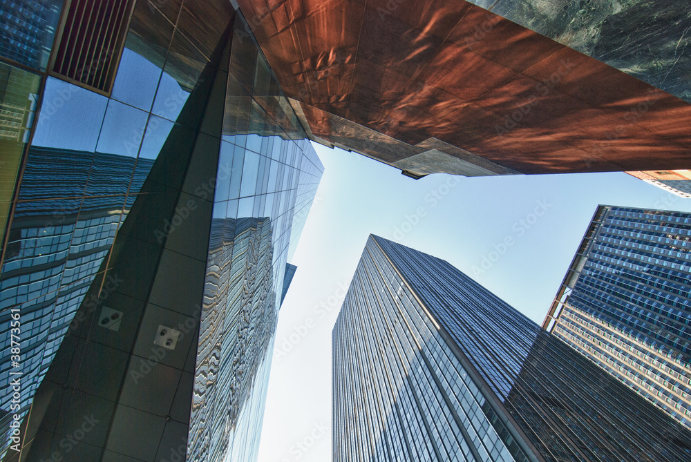 New York City Skyscrapers with Reflections Stock Photo | Adobe Stock