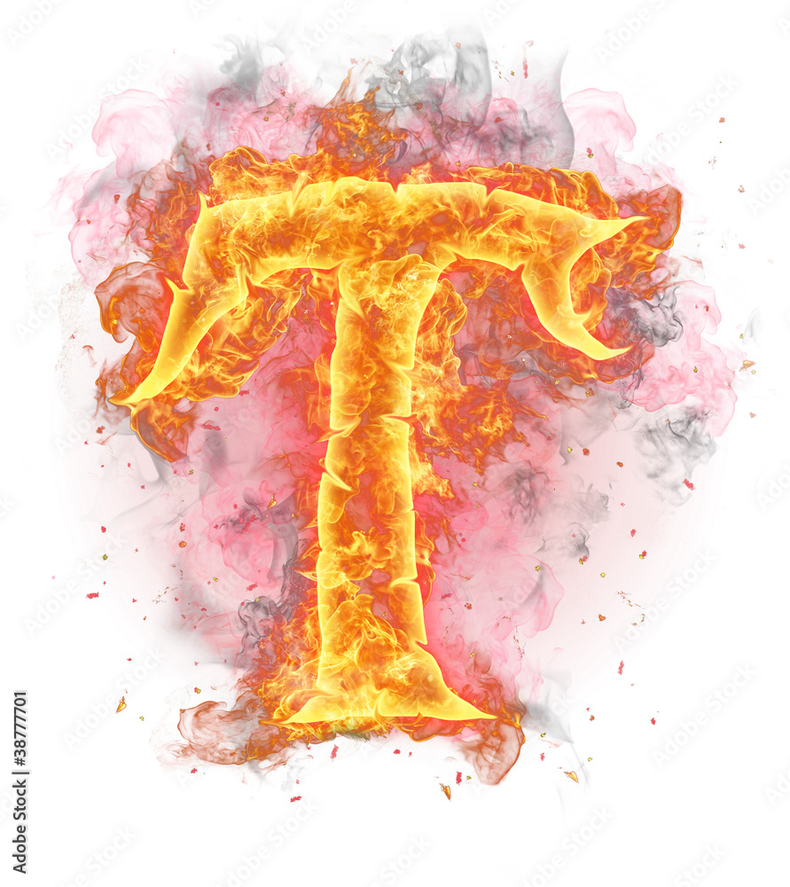 Fire letter "T" Stock Illustration | Adobe Stock