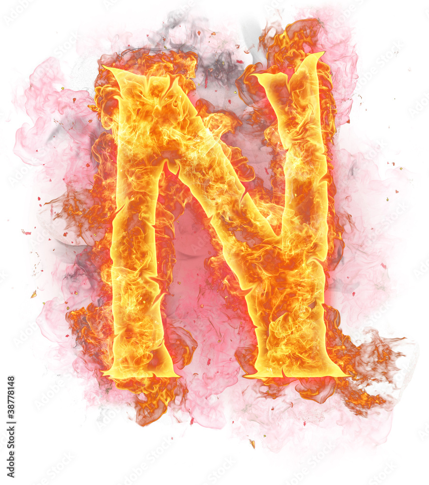 Fire letter "N" Stock Illustration | Adobe Stock