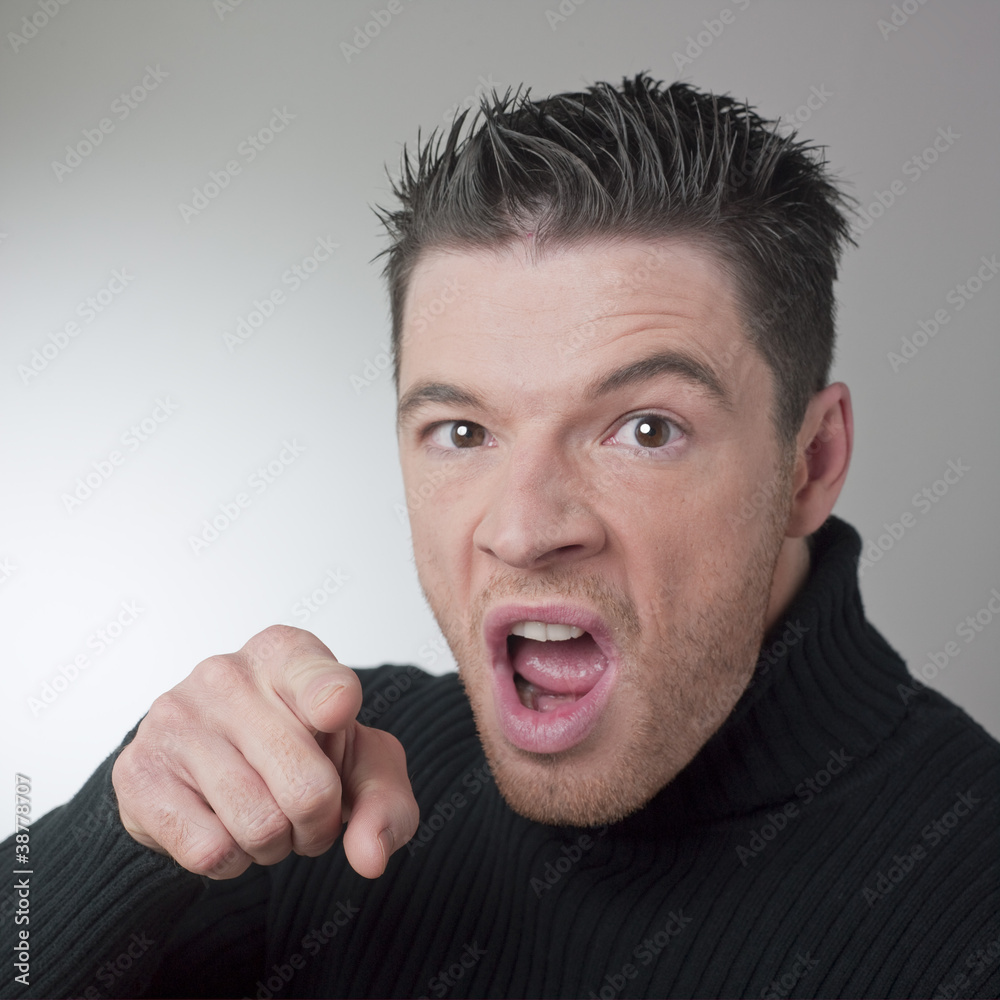 exasperated man fuming Stock Photo | Adobe Stock