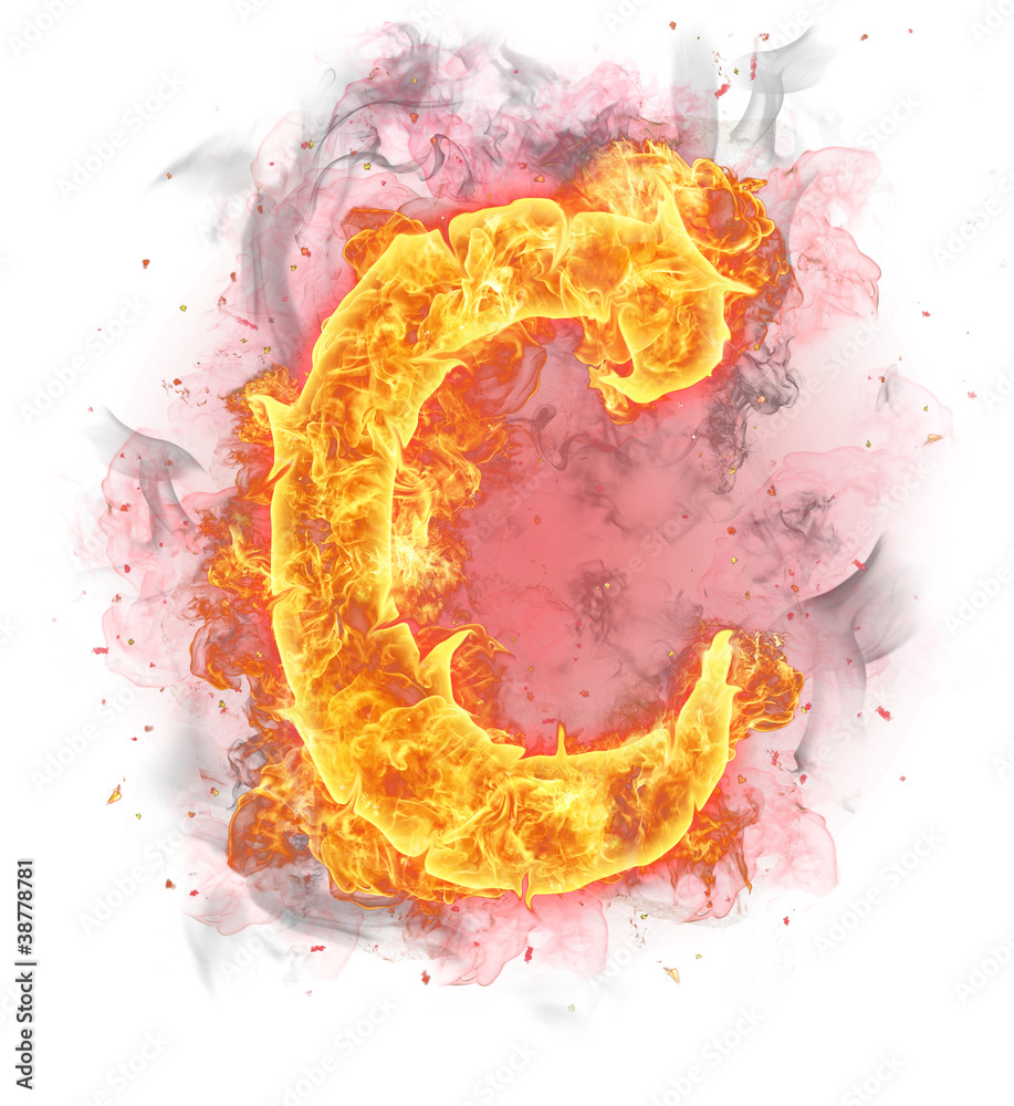 Fire letter "C" Stock Illustration | Adobe Stock