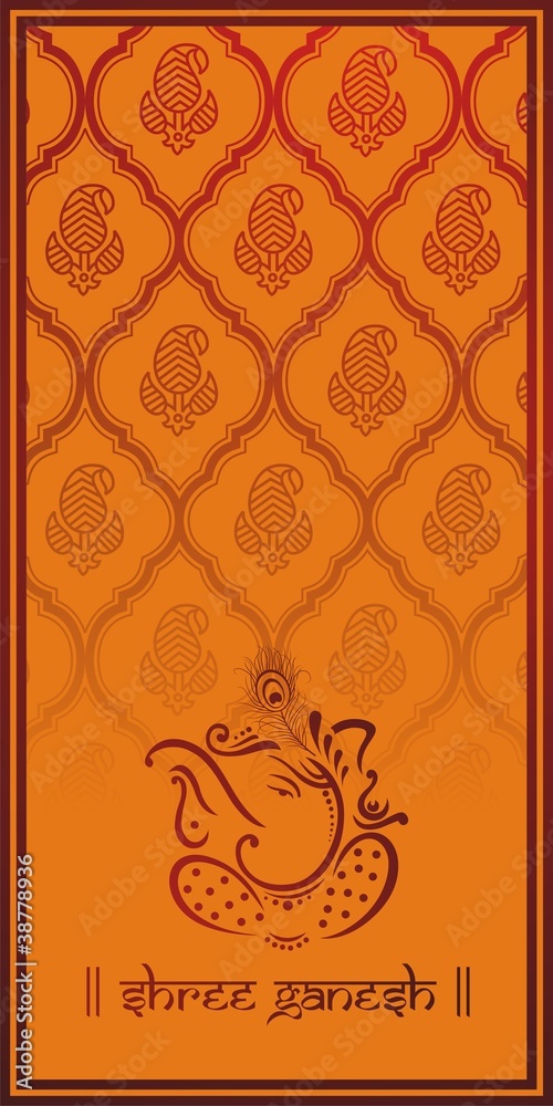 Ganesh, traditional Hindu wedding card design, India Stock Vector ...