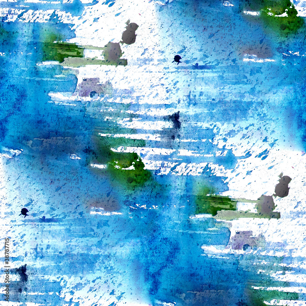 watercolor blue paint seamless texture with spots and streaks Stock ...