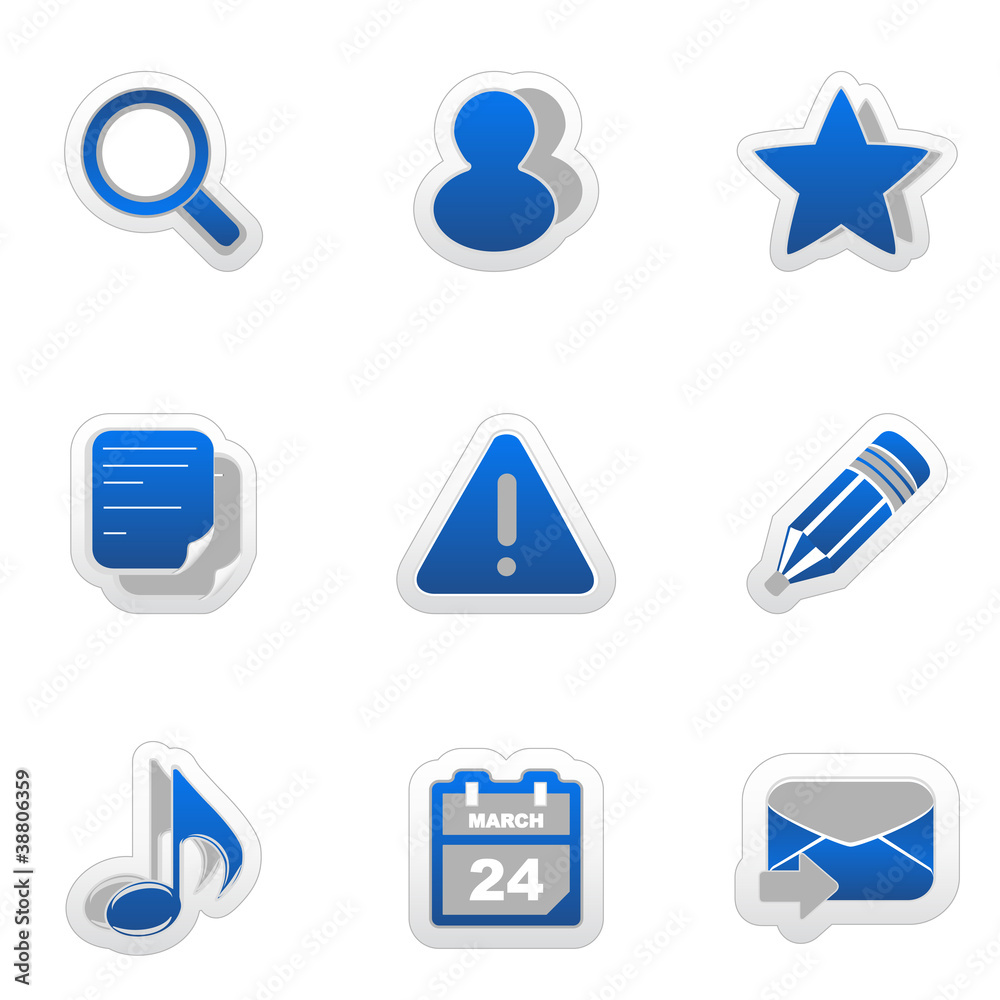 Pack de iconos azules tipo android Stock Vector | Adobe Stock