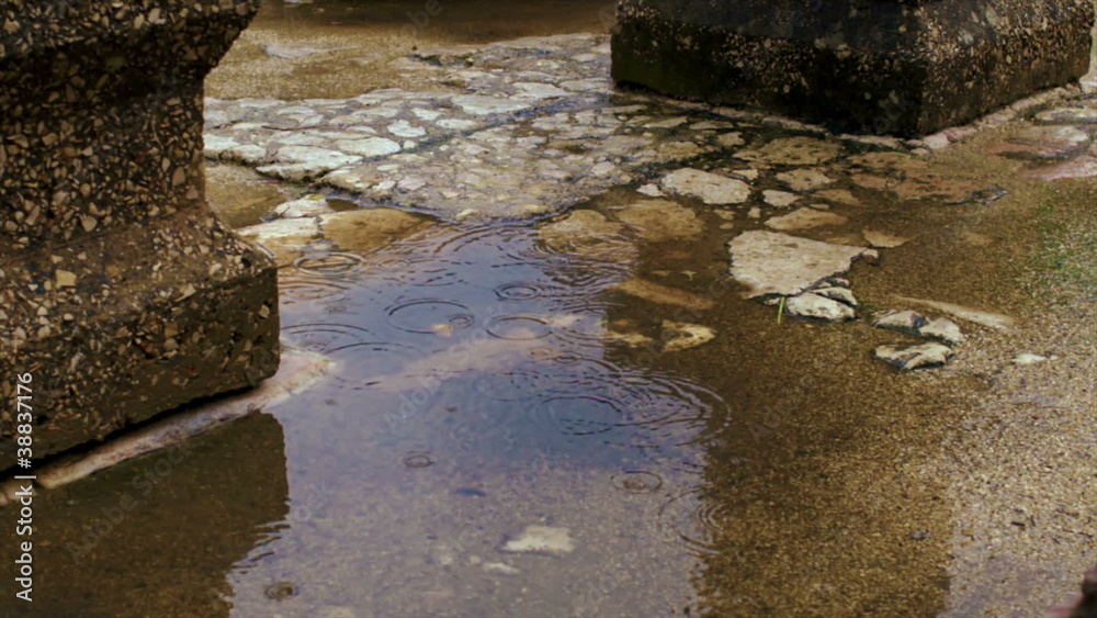 Stock Video Footage of rain on an ancient ruin floor at Bar'am shot in ...