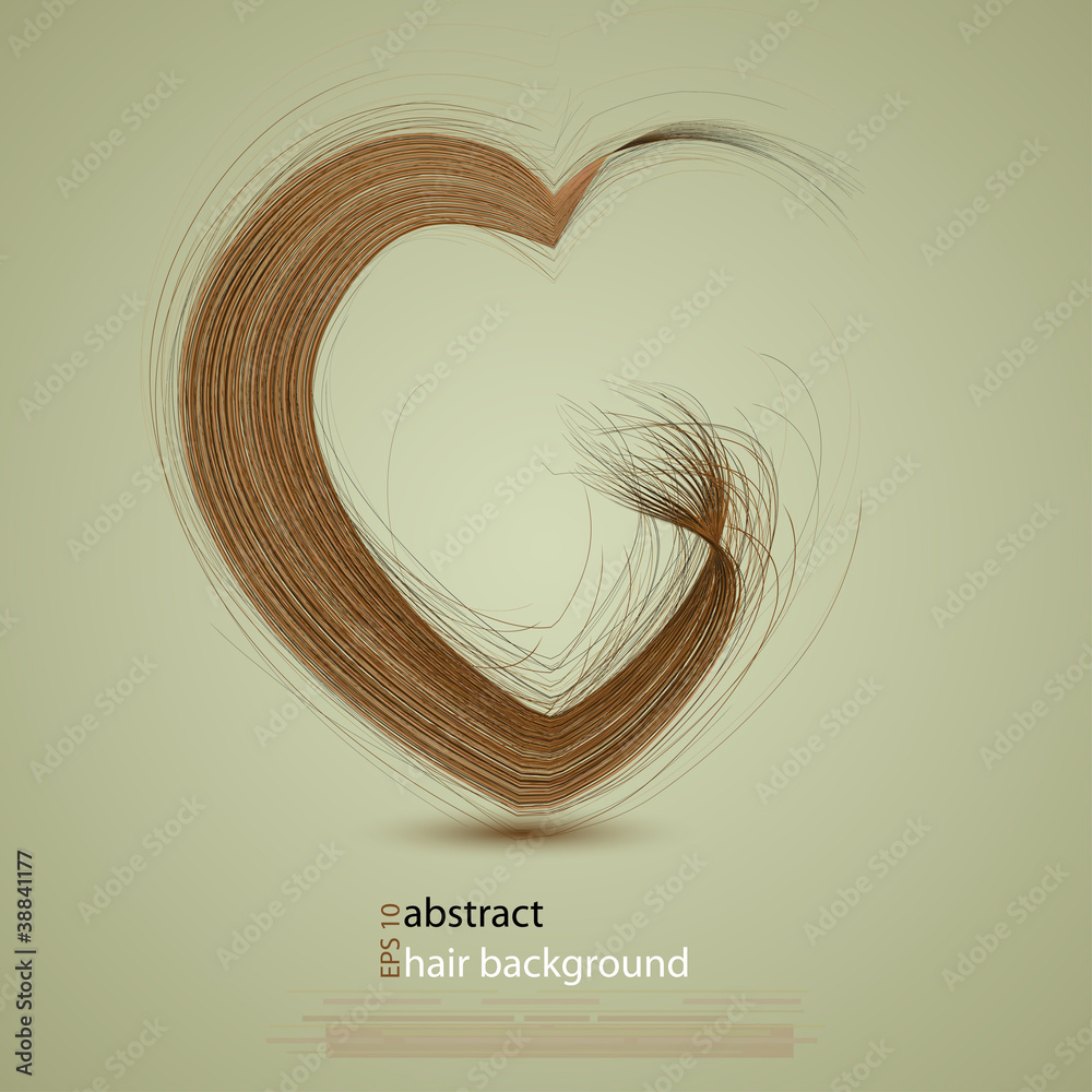 Vector hair in the shape of a heart Stock Vector | Adobe Stock