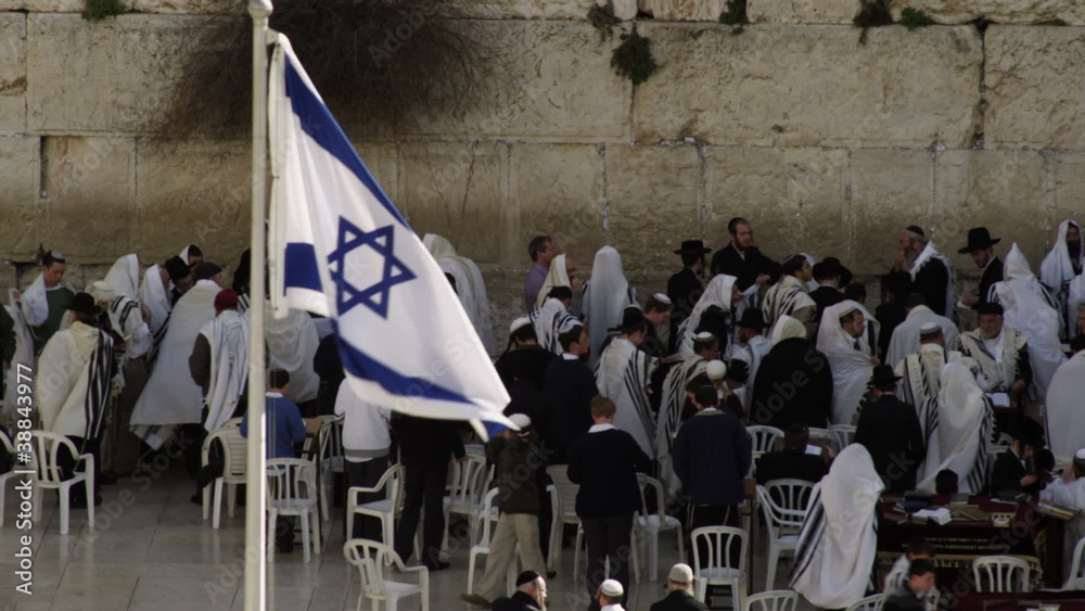 Stock Video Footage of male Jews at the Western Wall filmed in Israel ...