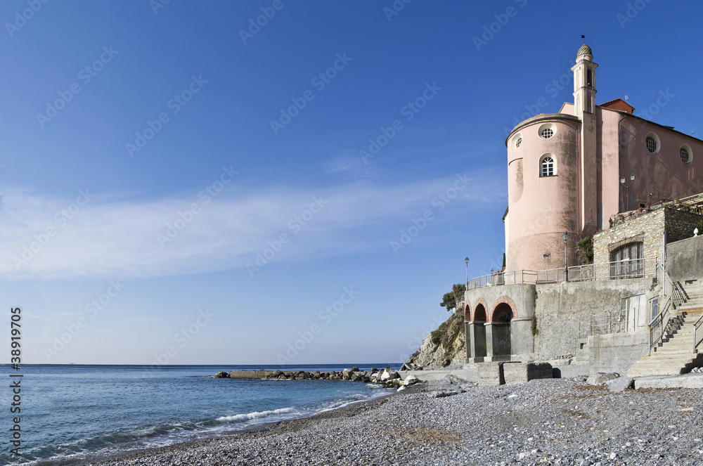 Chiesa di S. Erasmo in Sori Stock Photo | Adobe Stock