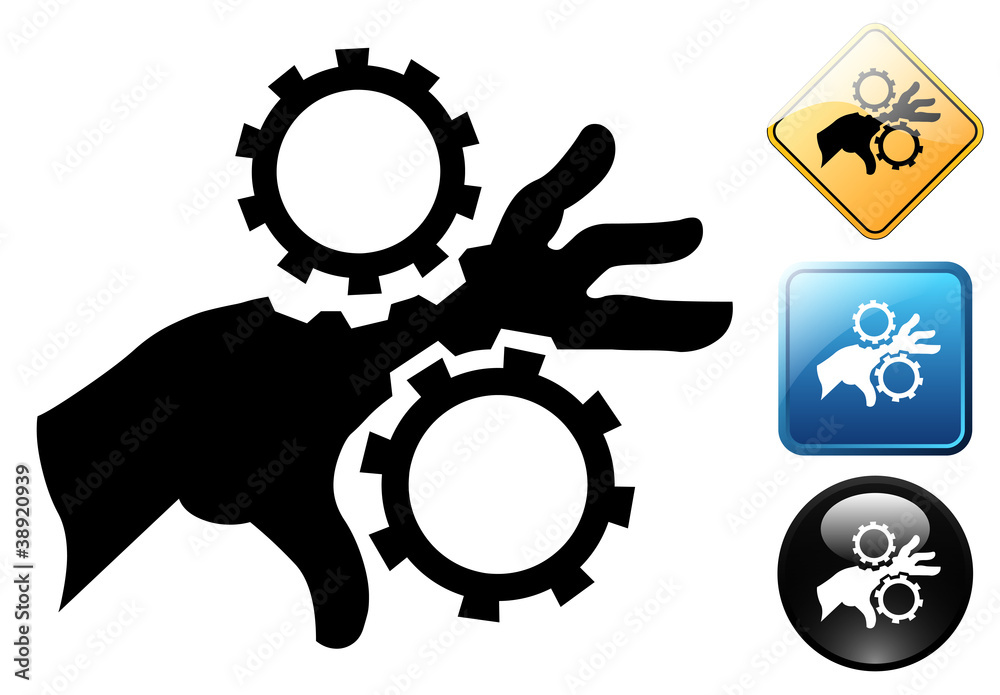 Hand hazard pictogram and signs Stock Vector | Adobe Stock