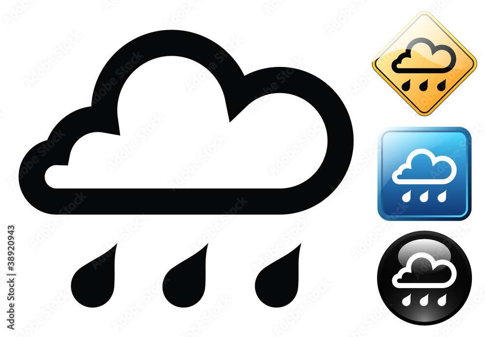 Rain pictogram and signs Stock Vector | Adobe Stock