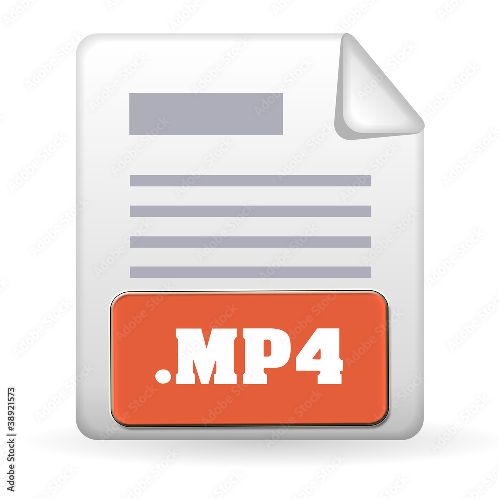 Folder Icon - .MP4 Stock Illustration | Adobe Stock
