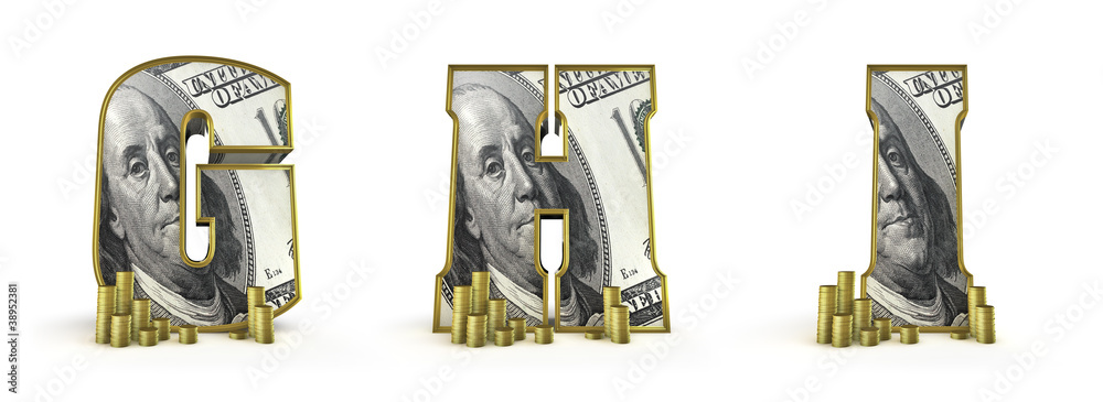 Money alphabet letters G H I Stock Illustration | Adobe Stock