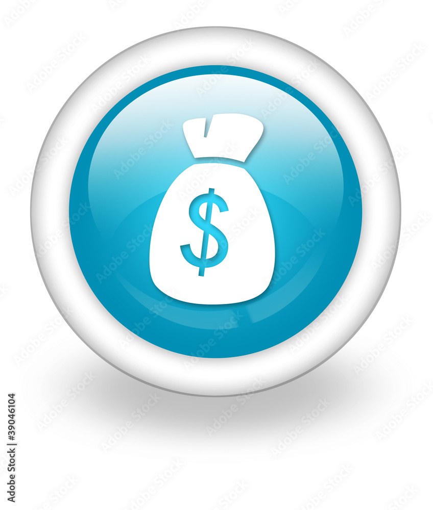 Light Blue Icon "Money Bag with Dollar Sign" Stock Illustration | Adobe ...
