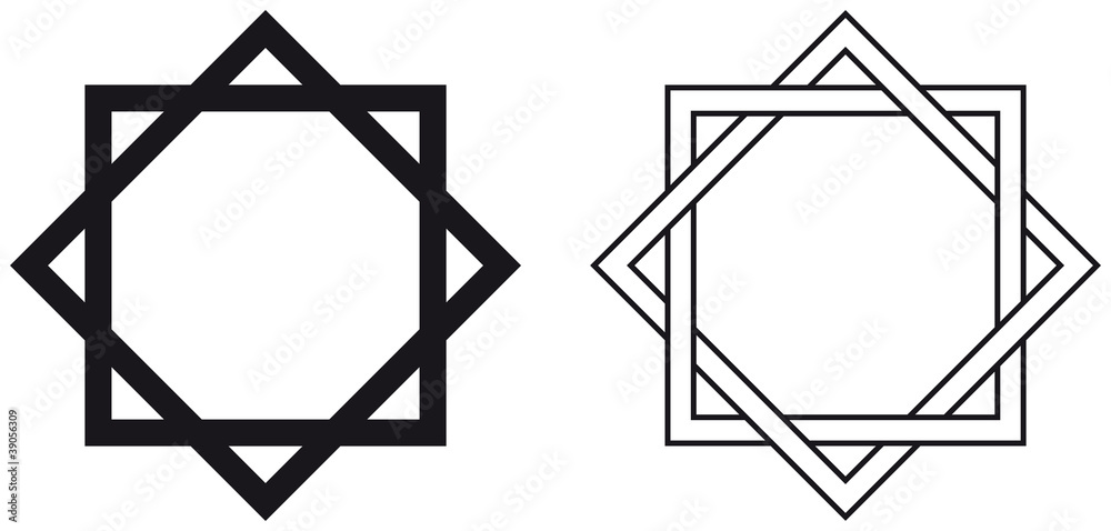 Octagram. The eight-pointed geometric star figure is the compound of ...