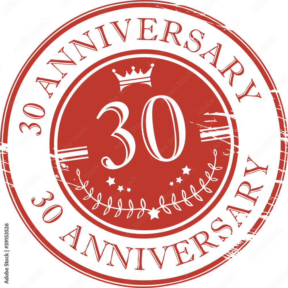 Stamp 30 anniversary, vector illustration Stock Vector | Adobe Stock