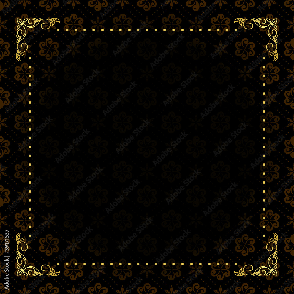 vector black card with gold frame Stock Vector | Adobe Stock