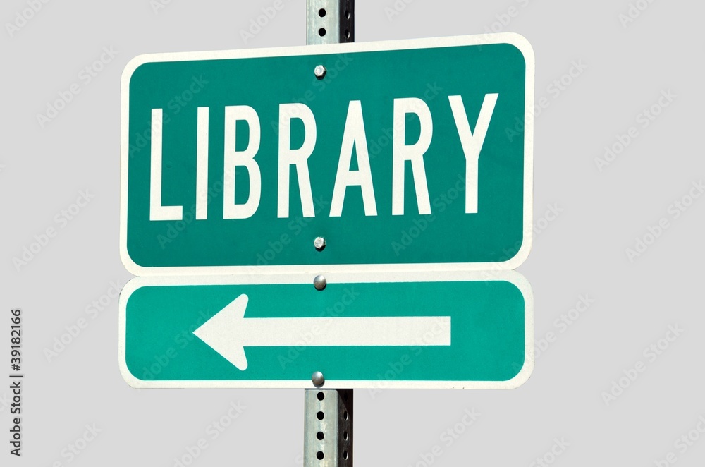 Library Road Sign