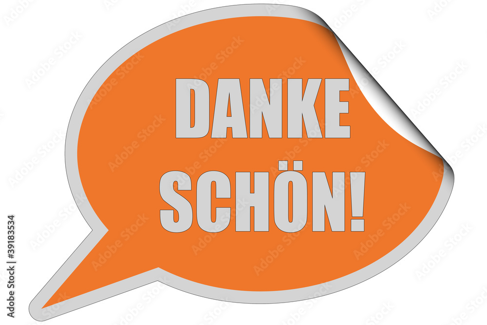 SP-Sticker orange DANKE SCHÖN! Stock-Illustration | Adobe Stock