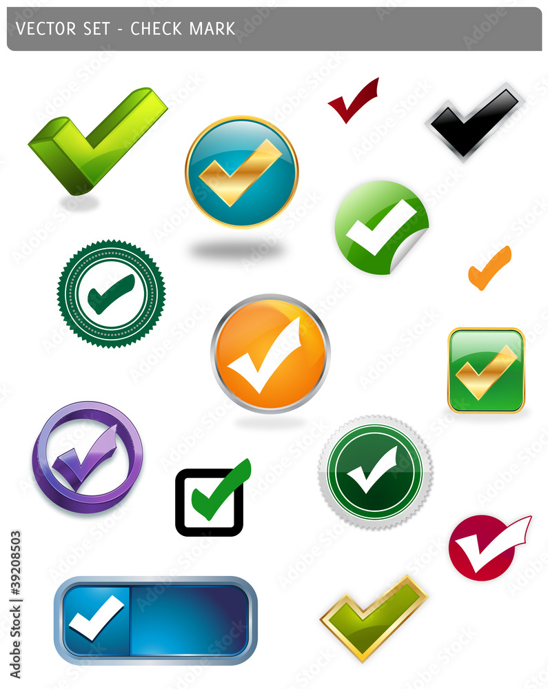 Vector Set - Check Mark Stock Vector | Adobe Stock