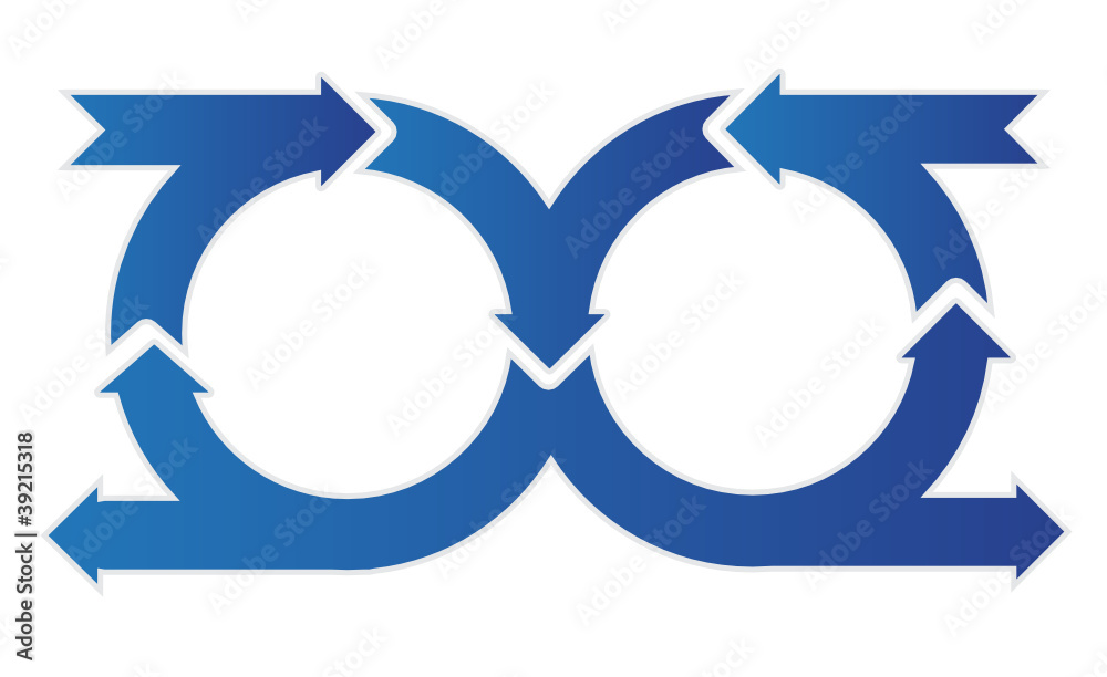 Two Circle Process Flow Stock Vector | Adobe Stock