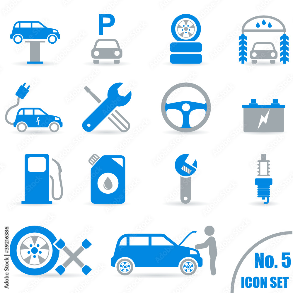 Auto - Icon Set Stock Vector | Adobe Stock
