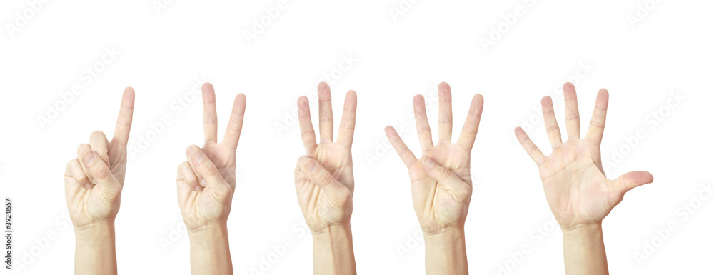 Contando con los dedos. Stock Photo | Adobe Stock