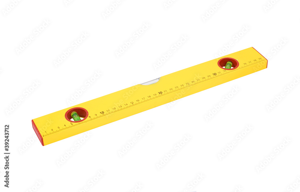 Yellow construction level, isolated on white background Stock Photo ...