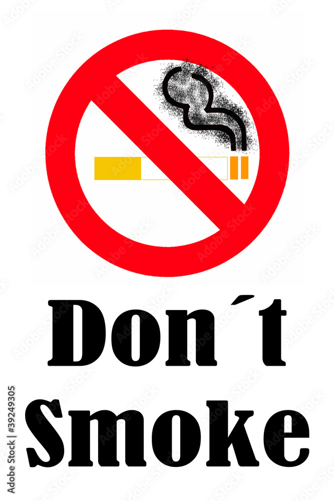 Sign don't Smoke Symbol in white background Stock Illustration | Adobe ...