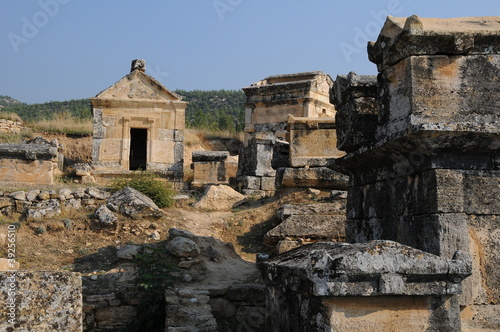 Antique crypt in necropolis of antique city Hierapolis, Pamukkale ...