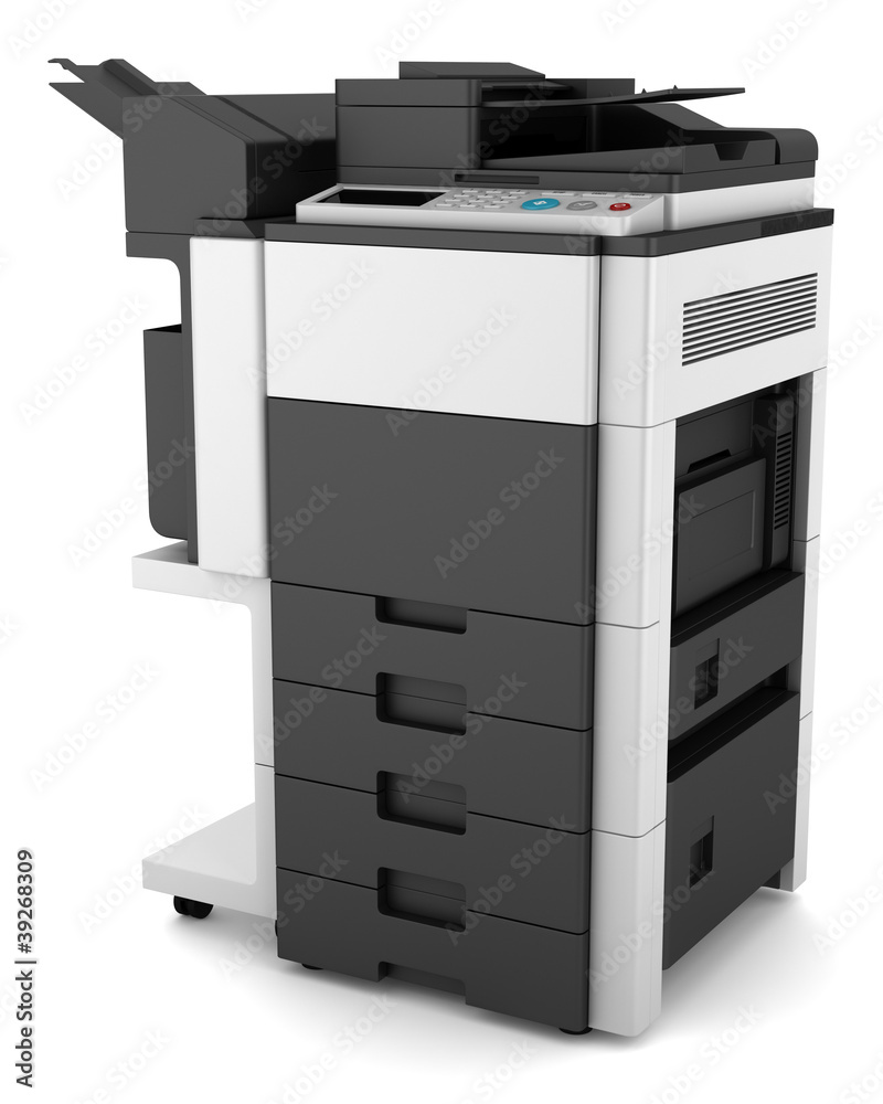 modern office multifunction printer isolated on white background Stock ...