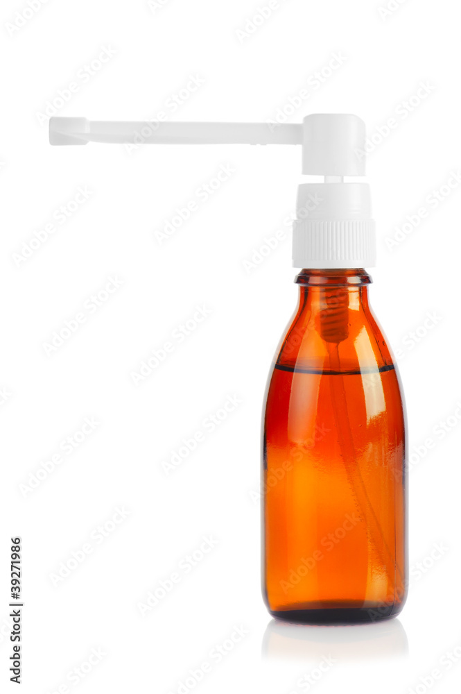Bottle of throat spray isolated on white background Stock Photo | Adobe ...