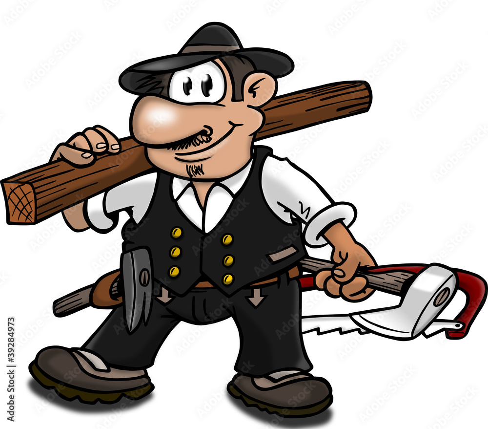 Zimmermann Stock-Illustration | Adobe Stock