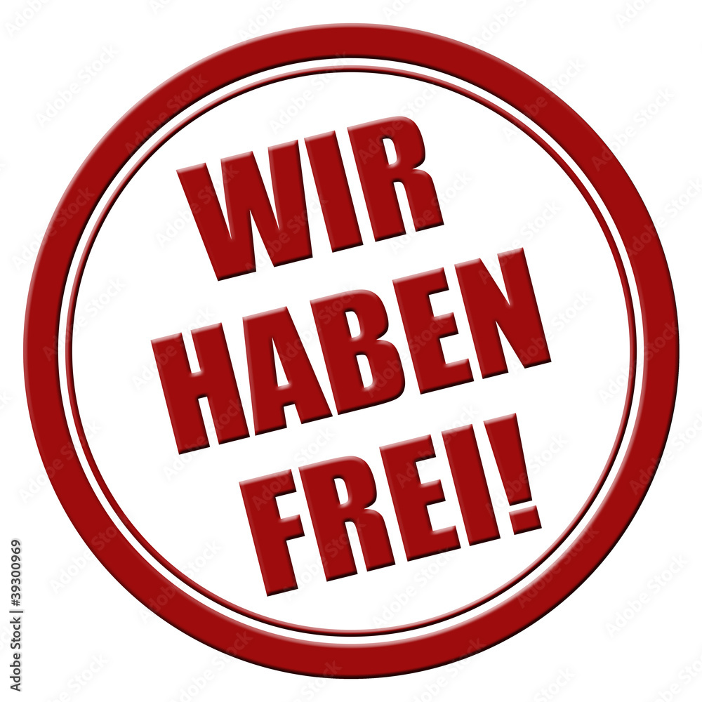 Stempel rot rund rel WIR HABEN FREI Stock Illustration | Adobe Stock