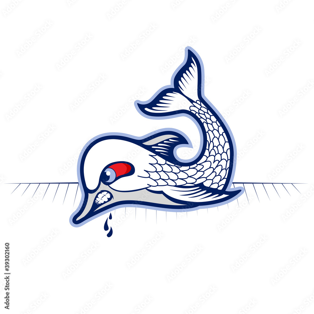 cartoon evil fish smile Stock Vector | Adobe Stock