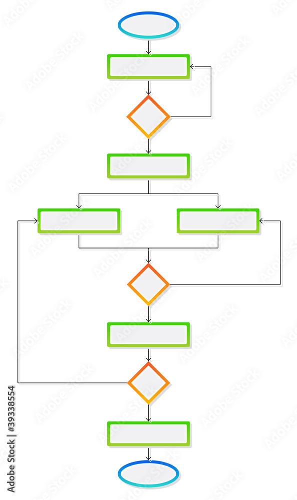 Colorful blank flowchart Stock Vector | Adobe Stock