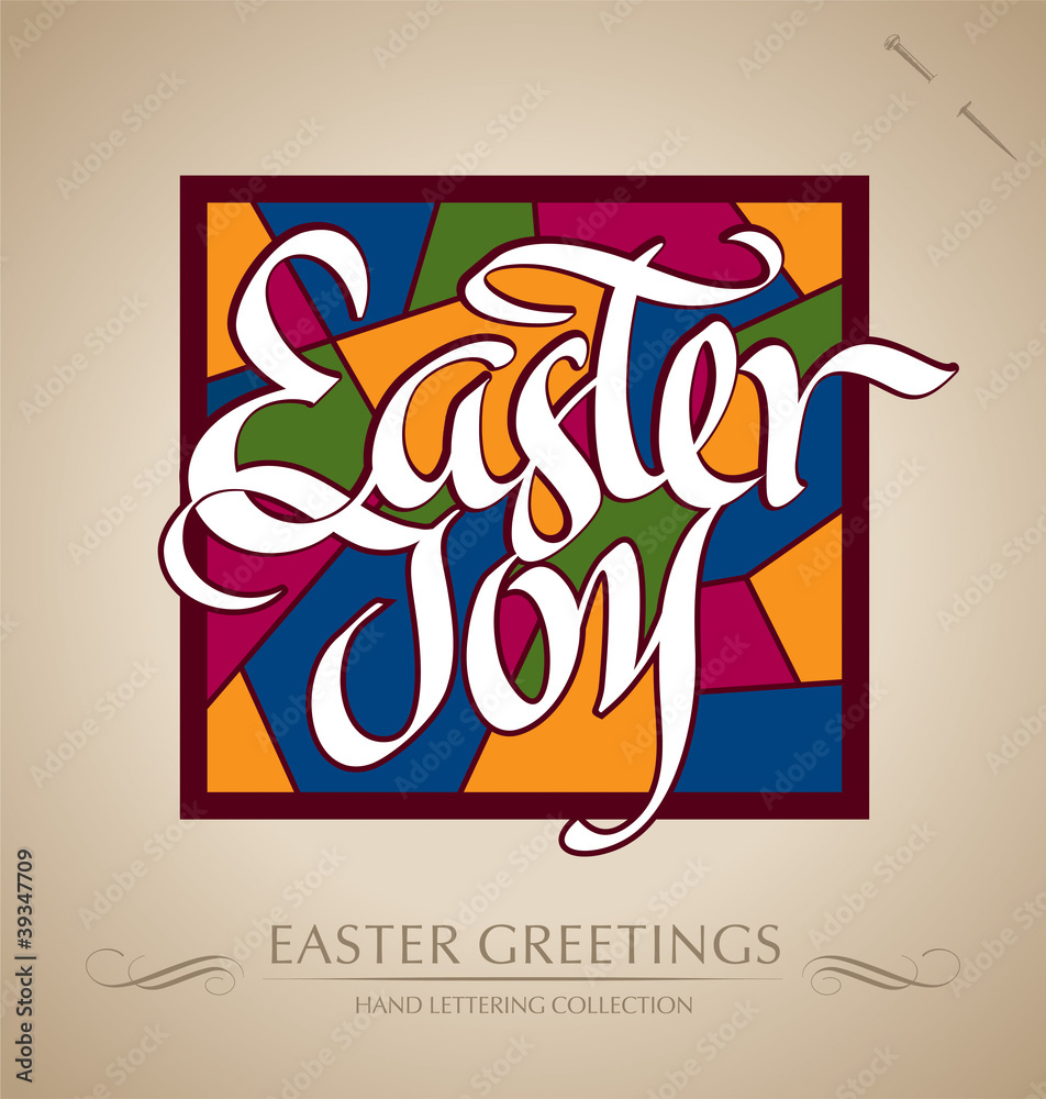 'easter joy' hand lettering (vector) Stock Vector | Adobe Stock