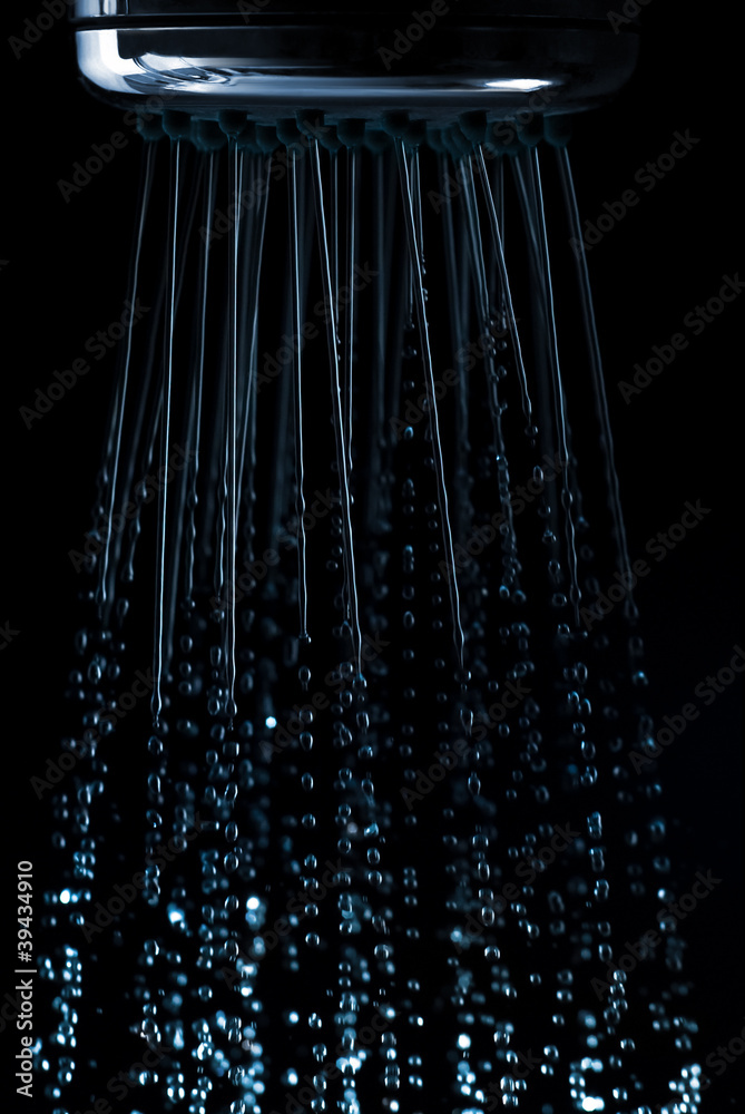 shower falling water drops Stock Photo | Adobe Stock