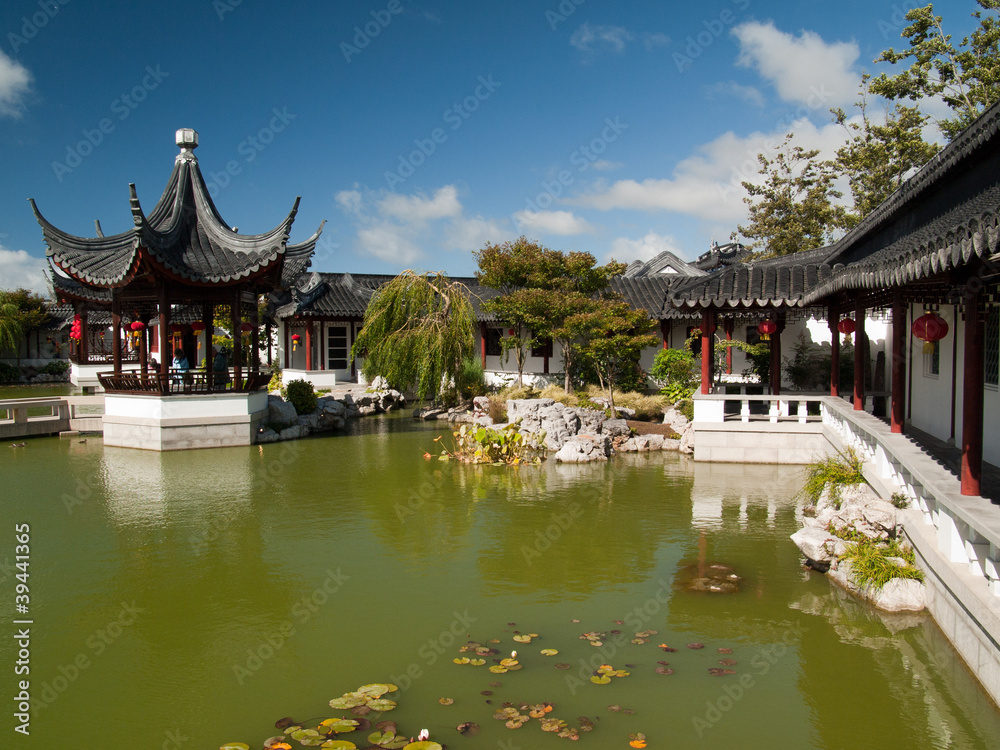 Bassin dans le jardin chinois Stock Photo | Adobe Stock