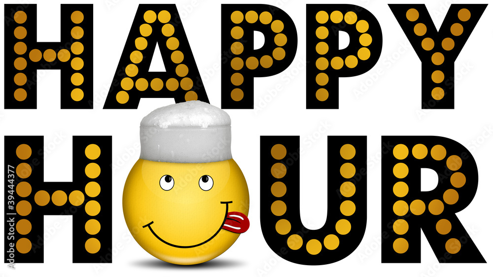 Smiley *** HAPPY HOUR Stock-Illustration | Adobe Stock