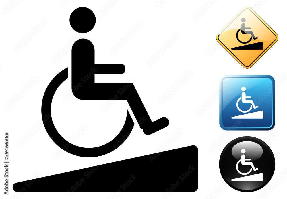 Handicapped accessible logo and icons Stock Vector | Adobe Stock