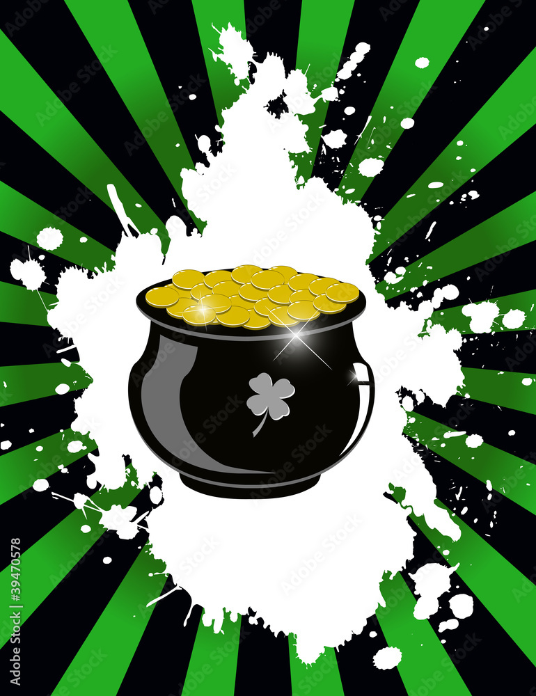 Pot of gold - Vector Illustration Stock Vector | Adobe Stock