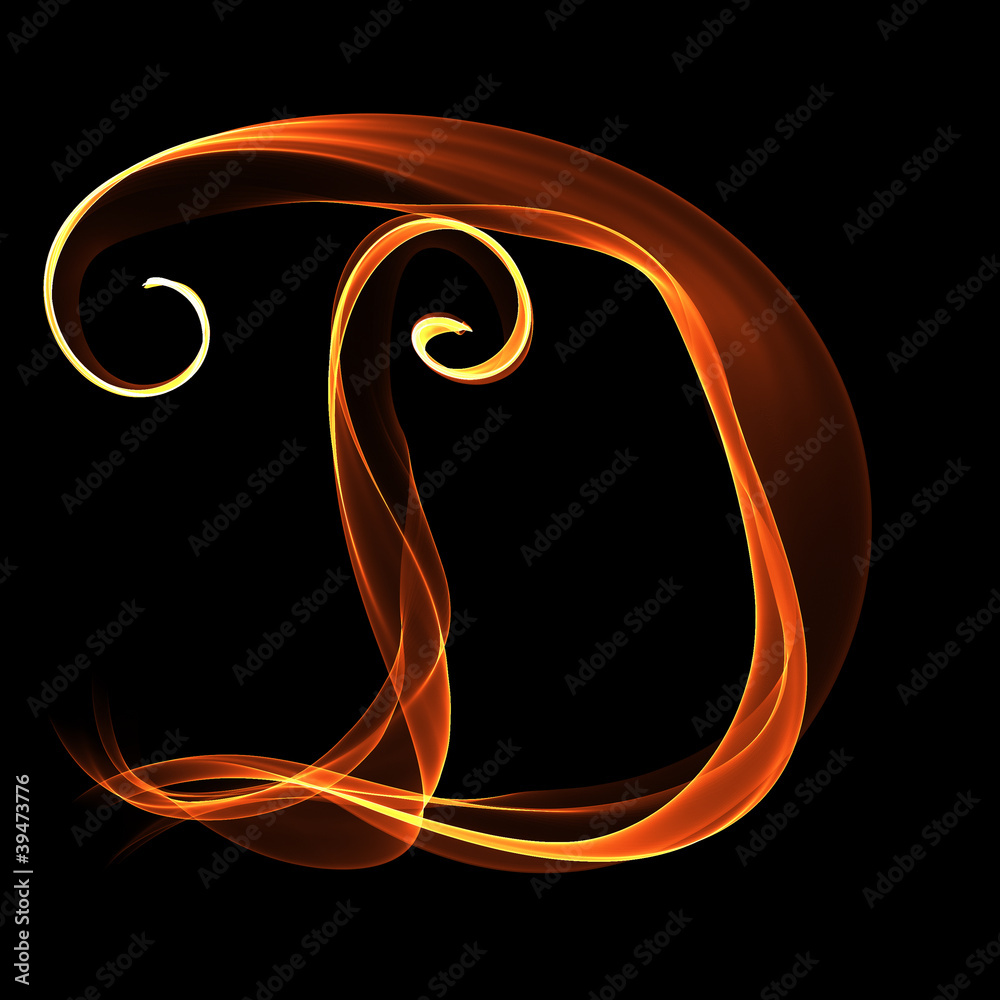 Smoke like handwritten font Letter D Stock Illustration | Adobe Stock