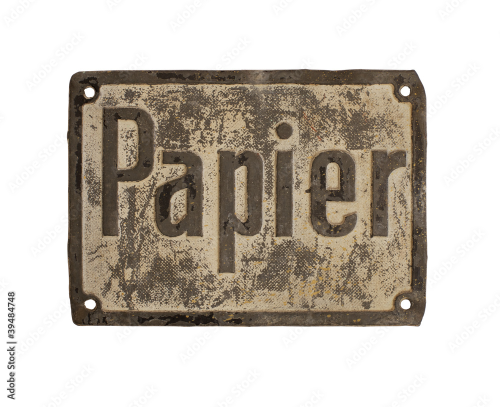 Schild Papier Retro Stock Photo | Adobe Stock