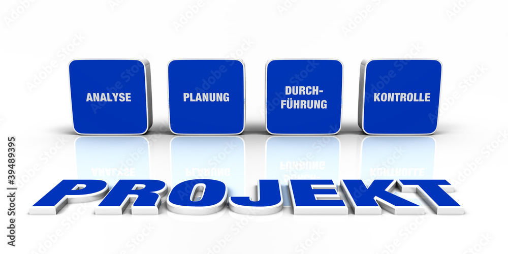 Text Konzept - 3D Projekt Blau 4 Stock-Illustration | Adobe Stock