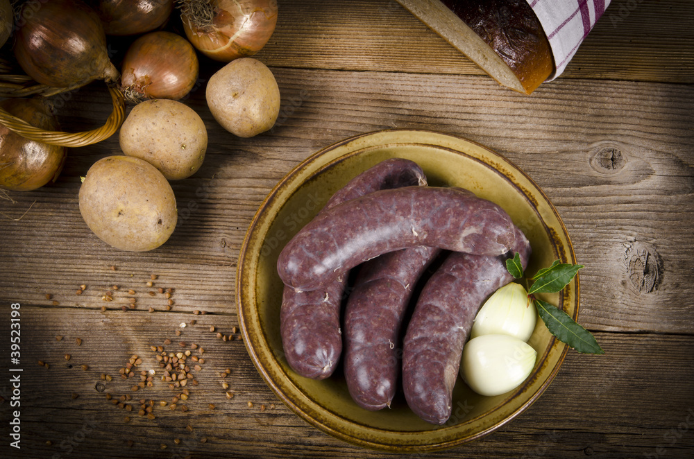 Krupniok echt polnische Blutwurst Stock Photo | Adobe Stock