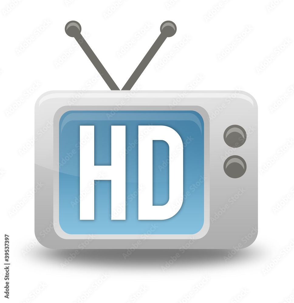 Cartoon-style TV Icon with "HD" wording on screen Stock Illustration ...